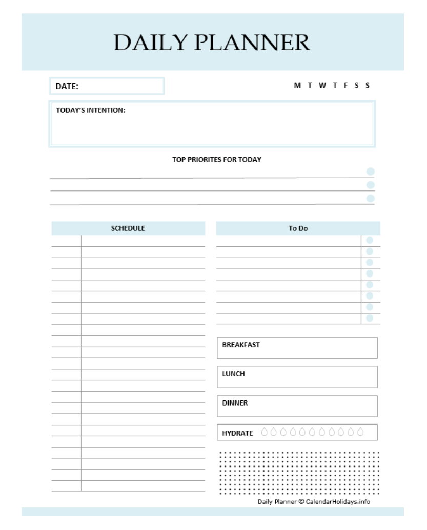 2023 Daily Planner Template - calendarholidays.info